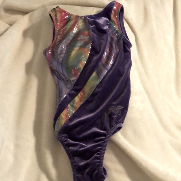 Costumes | Alpha Factor Girls Gymnastic Leotard Purple Velvet Rainbow ...